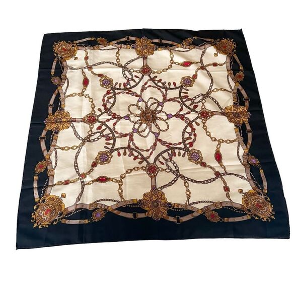 Vintage | Accessories | Vintage Japan Liz Sinclair Scarf Withchains ...
